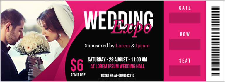 MS Word Event Ticket Templates | Download Edit & Print