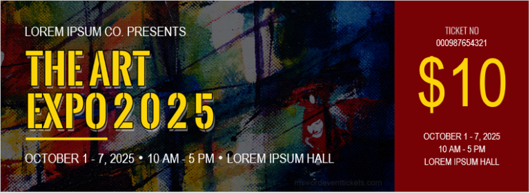 Art Expo Ticket Templates in Editable Format | Download FREE
