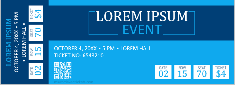 Fake Event Ticket Templates for Word | Download Edit Print