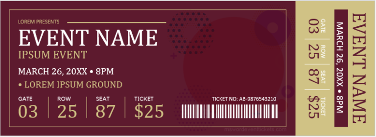 15 Best Event Ticket Templates and Formats for MS Word