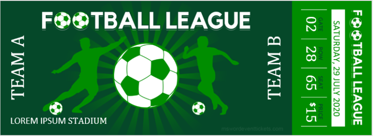 Football Match Ticket Templates for Word | Download & Edit