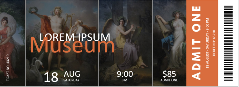 Museum Ticket Template | MS Word Event Ticket Templates