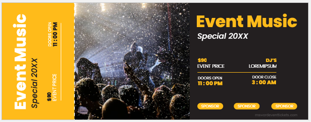 MS Word as Event Ticket Maker | Download Word Files & Edit