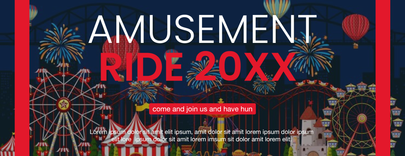 Amusement Ride Ticket Template for Word | MS Word Event Ticket Templates