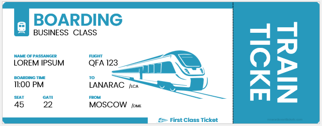 Train Ticket Templates for Word | Download Edit & Print Any