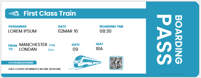 Train Ticket Templates for Word | Download Edit & Print Any