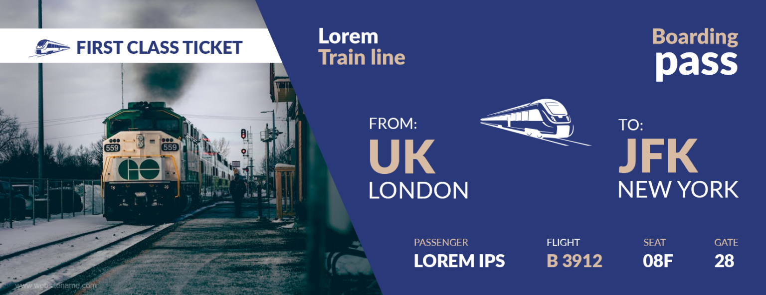 Train Ticket Templates for Word | Download Edit & Print Any